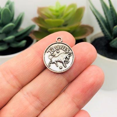 20 Pcs Silver Taurus Zodiac Coin Charms | Oriental Trading