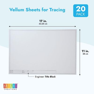 20 Sheets Vellum Paper Sheets with Engineer Title Block, Translucent ...