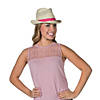21" Adults Classic Straw Fedoras with Solid Color Bands - 12 Pc ...