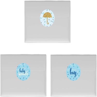 216PK Sprinkle Baby Blue Chocolate Label | Oriental Trading