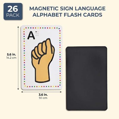 26-Count Magnetic Sign Language Alphabet Flash Cards with Gestures ...