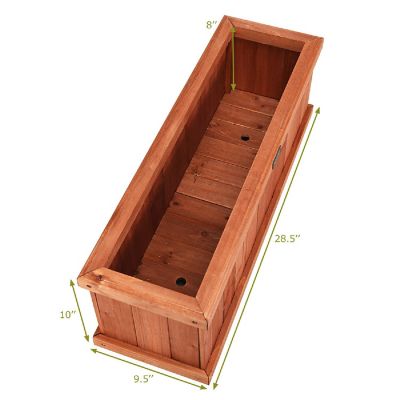 28 Inch Wooden Flower Planter Box Garden Yard Decorative Window Box ...