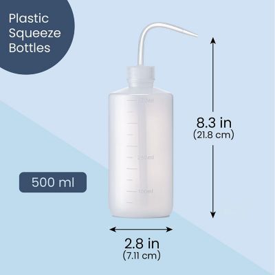 3 Pack Plastic Squeeze Bottles, Squirt Containers for Lab (16 oz ...