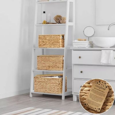 3-Piece Hyacinth Nesting Basket Set, Stacking Storage Wicker Bins With Lids | Oriental Trading