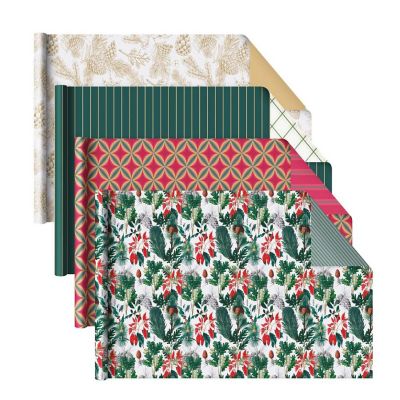 30" x 10' Wrapping Paper Bundle (4-pack) - Holiday Botanical | Oriental ...