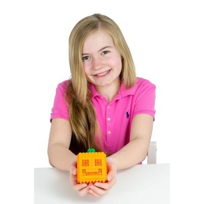 3D Toy Building Bricks & Blocks, Light Up Mini Cube Jack-O-Lantern, 79 Pieces with LED Light ...