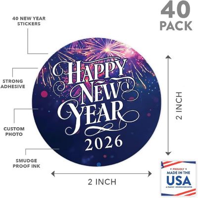 40PC Stickers Pink Fireworks New Year | Oriental Trading