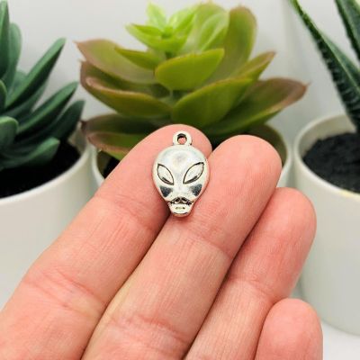 50 Pcs Silver Alien Face UFO Charms | Oriental Trading