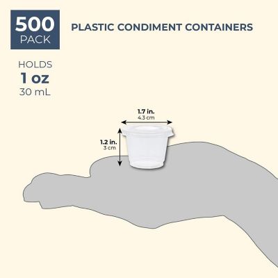 500 Pack Disposable 1 Oz Portion Cups with Lids for Sample Tasting ...