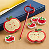 8" Red Apple-Shaped Black Ink Plastic Stick Pens - 12 Pc. | Oriental ...