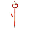 8" Red Apple-Shaped Black Ink Plastic Stick Pens - 12 Pc. | Oriental ...