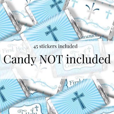 AmandaCreation Holy Communion Blue Mini Candybar Wrappers 45pc ...