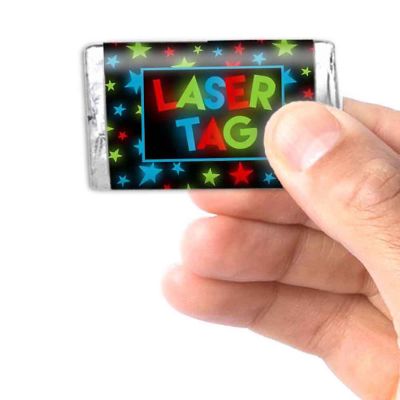 AmandaCreation Laser Tag Mini Candybar Wrapper 45pc. | Oriental Trading