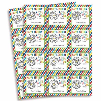AmandaCreation Personalized A-Maze-ing Gift Tag Stickers 24pc.