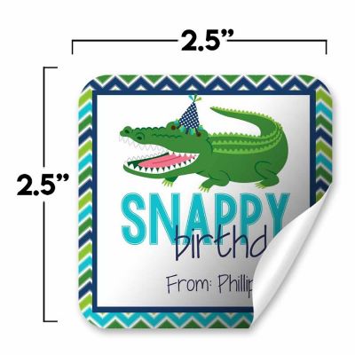 AmandaCreation Personalized Alligator Gift Tag Stickers 24pc ...