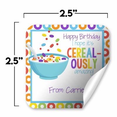 AmandaCreation Personalized Cereal-Ously Amazing Gift Tag Stickers 24pc ...