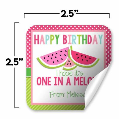 AmandaCreation Personalized One in A Melon Gift Tag Stickers 24pc ...