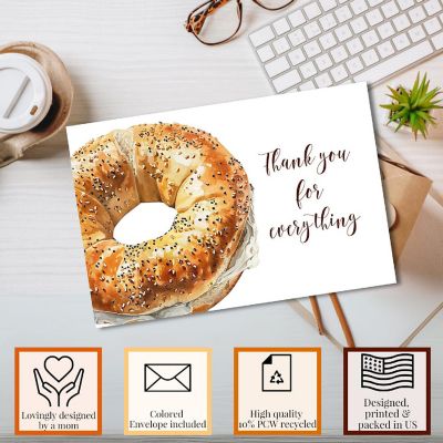 AmandaCreation Thank You For Everything Bagel Blank Folded Greeting ...