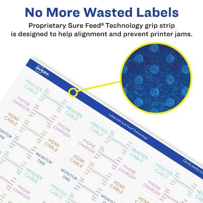 Avery 1/2" x 2-1/2" Waterproof Barbell Labels, 2,250 Labels