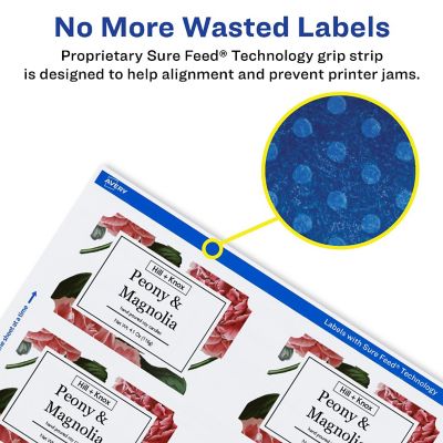 Avery 2" x 3" Waterproof Rectangle Scalloped Labels, 400 Labels