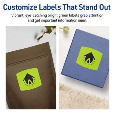 Avery Arched Square Labels, Bright Green, 2" x 2-3/16", 960ct ...