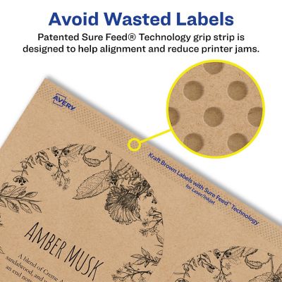 Avery Kraft Brown Arched Labels, 3" x 2.25", 450 Labels | Oriental Trading