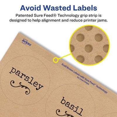 Avery Kraft Brown Round Labels, 2.5" diameter, 900 Labels | Oriental ...