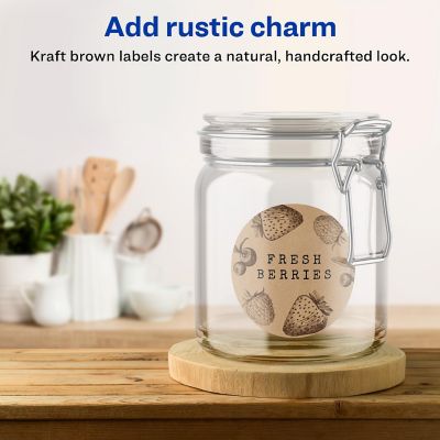 Avery Kraft Brown Round Labels, 3.5" diameter, 400 Labels | Oriental ...