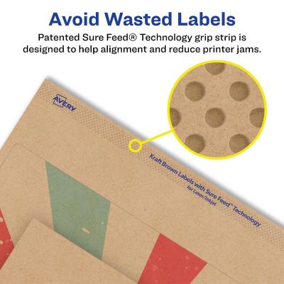 Avery Kraft Brown Square Labels, 8" x 8", 100 Labels | Oriental Trading