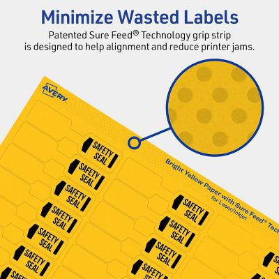 Avery Printable Barbell Labels, Bright Yellow, 0.5" x 2.5", 3,600ct ...