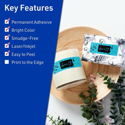 Avery Printable Rectangle Labels, Bright Blue, 1-1/3" x 4", 1,120ct ...