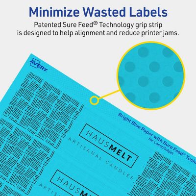 Avery Printable Rectangle Labels, Bright Blue, 1.75" x 7.75", 400ct ...