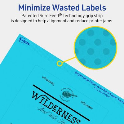 Avery Printable Rectangle Labels, Bright Blue, 4" x 5", 160ct ...