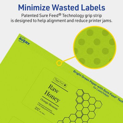 Avery Printable Rectangle Labels, Bright Green, 2.5" x 4", 240ct ...