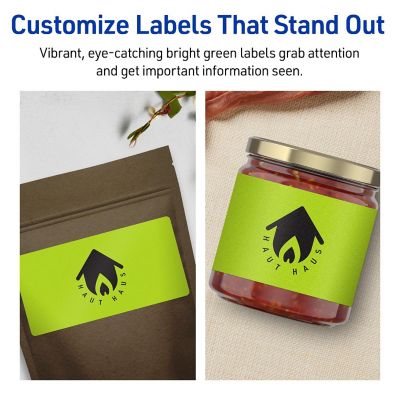 Avery Printable Rectangle Labels, Bright Green, 2" x 6", 320ct