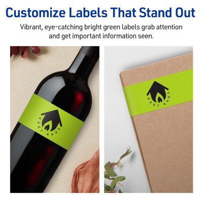Avery Printable Rectangle Labels, Bright Green, 2" x 7", 320ct ...
