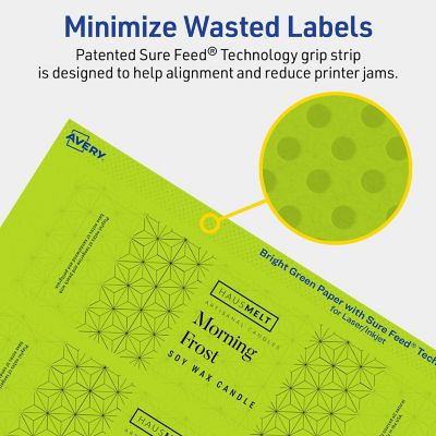 Avery Printable Rectangle Labels, Bright Green, 2" x 7", 320ct ...