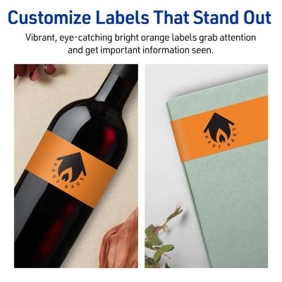 Avery Printable Rectangle Labels, Bright Orange, 2.25" x 7.75", 320ct ...