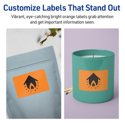 Avery Printable Rectangle Labels, Bright Orange, 2" x 4", 800ct ...