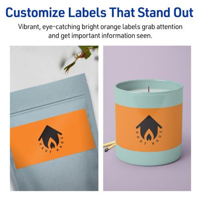 Avery Printable Rectangle Labels, Bright Orange, 3" x 6", 240ct ...