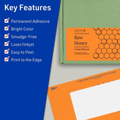 Avery Printable Rectangle Labels, Bright Orange, 4" x 5", 160ct ...