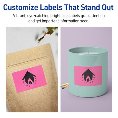 Avery Printable Rectangle Labels, Bright Pink, 2" x 3", 640ct ...
