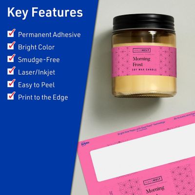 Avery Printable Rectangle Labels, Bright Pink, 2" x 7", 320ct ...