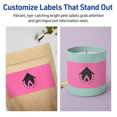 Avery Printable Rectangle Labels, Bright Pink, 4" x 5", 160ct ...