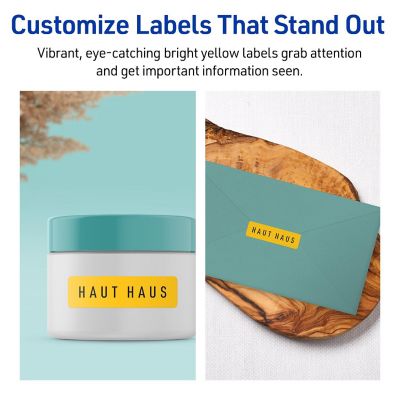 Avery Printable Rectangle Labels, Bright Yellow, 1" x 1.5", 2,560ct ...