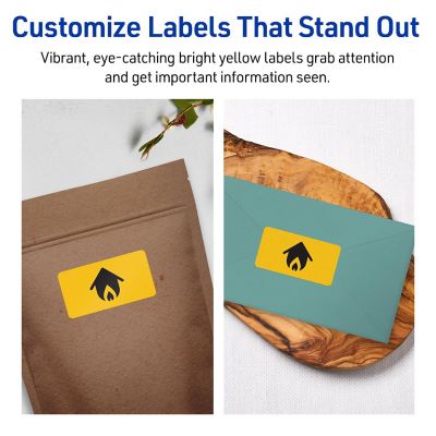 Avery Printable Rectangle Labels, Bright Yellow, 2" x 2-5/8", 1,200ct ...