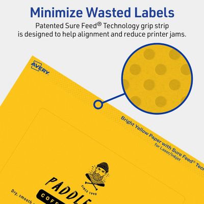 Avery Printable Rectangle Labels, Bright Yellow, 4" x 6", 160ct ...
