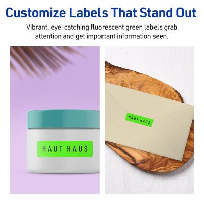 Avery Printable Rectangle Labels, Neon Green, 0.5" x 1.75", 4,800ct ...
