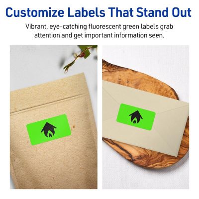 Avery Printable Rectangle Labels, Neon Green, 1" x 3", 1,280ct ...