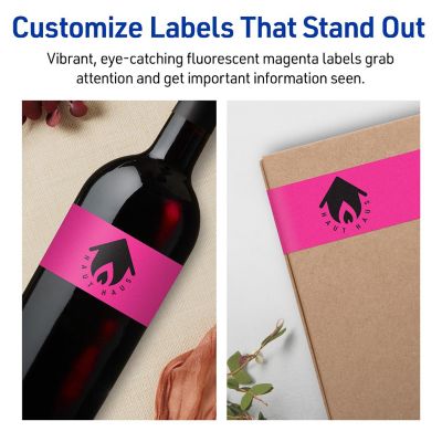 Avery Printable Rectangle Labels, Neon Magenta, 2.25" x 7.75", 320ct ...